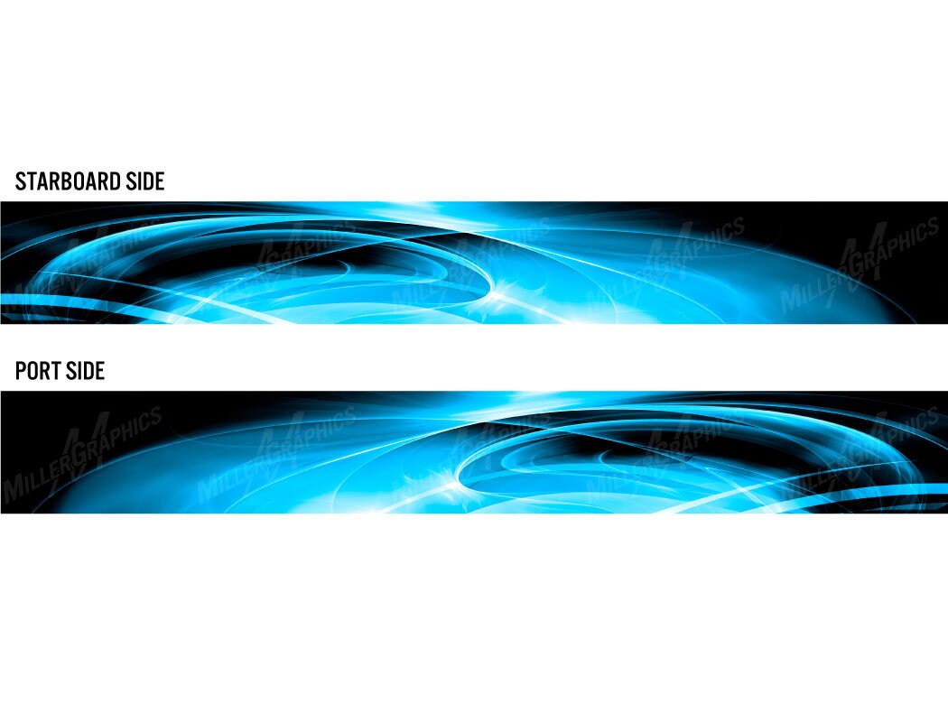 The Abyss (blue) Abstract Boat Wrap Kit 3M Cast Vinyl - 15 Sizes ...
