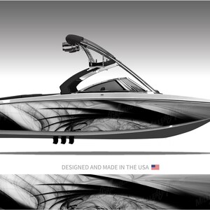 Sidewinder (black) Abstract Boat Wrap Kit 3M Cast Vinyl - 15 Sizes ...
