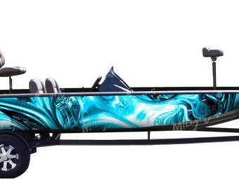 Liquid Metal grey Boat Wrap Kit Vinyl Graphic Decal 6 | Etsy