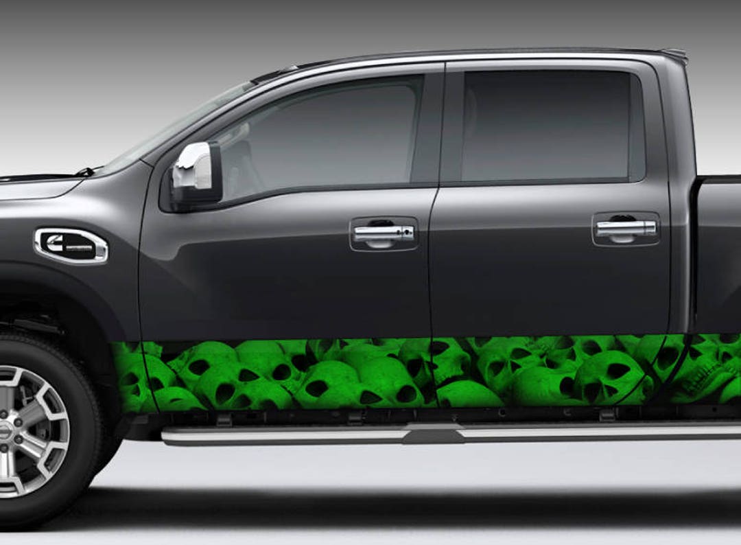 Pile of Skulls (green) Rocker Panel Graphic Decal Wrap Kit Truck SUV ...