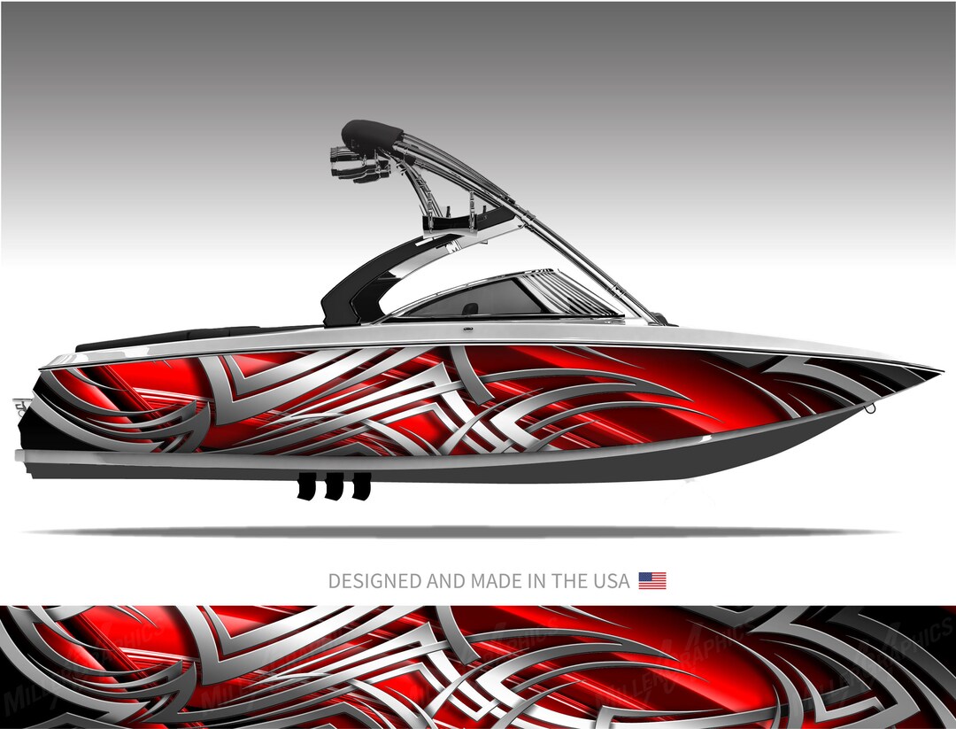 Stingray (red) Boat Wrap Kit Vinyl Graphic Decal 3M - 15 Sizes ...