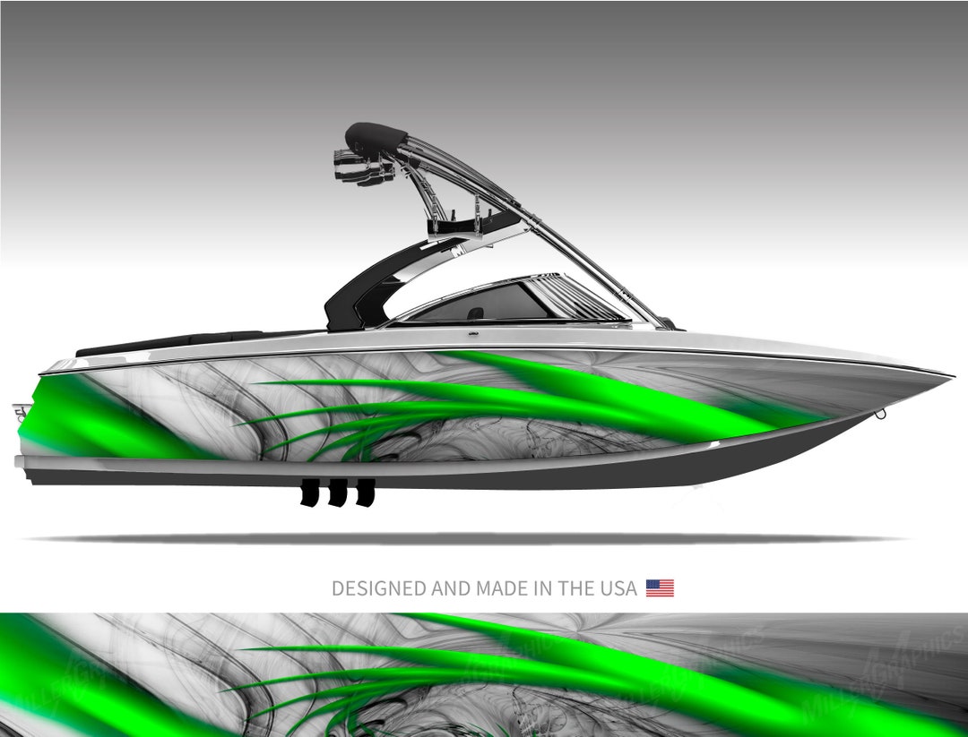 Sidewinder (green) Boat Wrap Kit Vinyl Graphic Decal 3M - 15 Sizes Available - Etsy