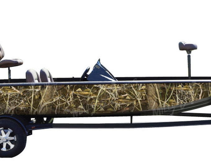 Fish Camo Boat Wrap Kit walleye 3M Cast Vinyl 6 - Etsy