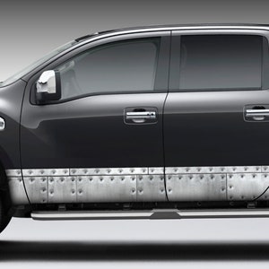Riveted Metal Distressed Rocker Panel Graphic Decal Wrap Kit Truck SUV ...
