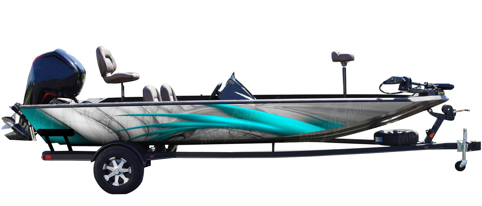 Sidewinder (aqua) Boat Wrap Kit Vinyl Graphic Decal 3M - 15 Sizes ...