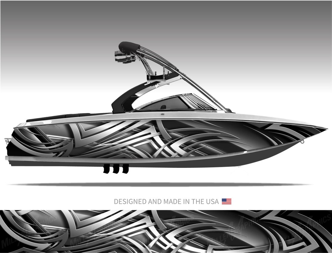 Stingray (grey) Boat Wrap Kit Vinyl Graphic Decal 3M - 15 Sizes ...