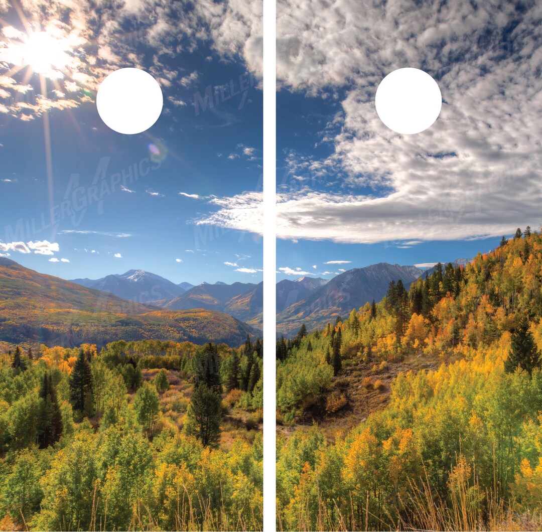 Mountains Scenery V4 Landscape Sunshine Cornhole Decal Wrap Wraps - Etsy