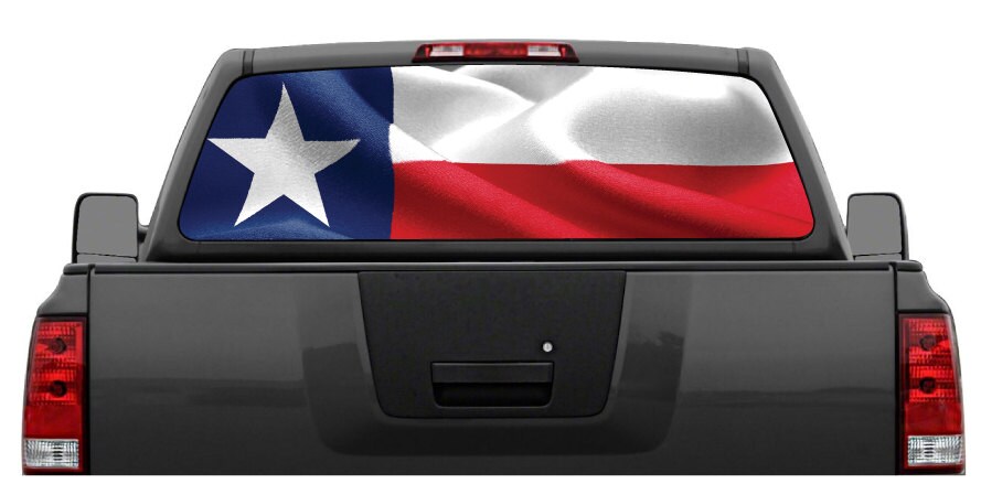 Texas Flag Waving Rear Window Graphic Decal for Truck SUV | Etsy