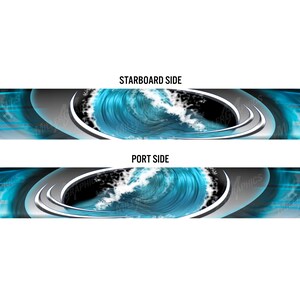 Blue Wave Abstract Boat Wrap Kit Vinyl Graphic Decal 3M - 15 Sizes ...