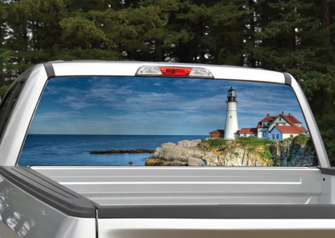 Lighthouse Ocean Beach Rear Window Graphic Decal (perforated) - Etsy