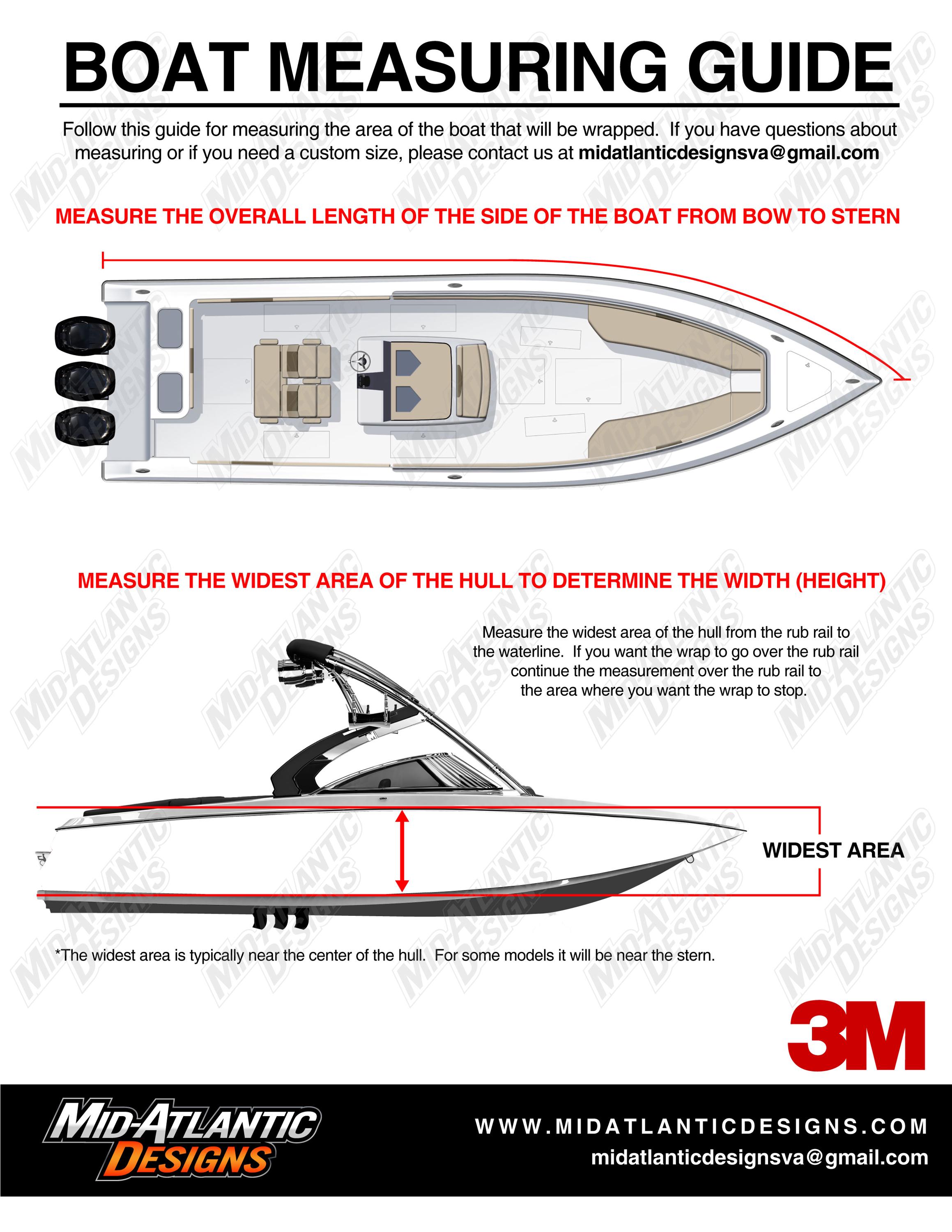 Liquid Metal (blue) Abstract Boat Wrap Kit Vinyl Graphic Decal 3M - 15 ...