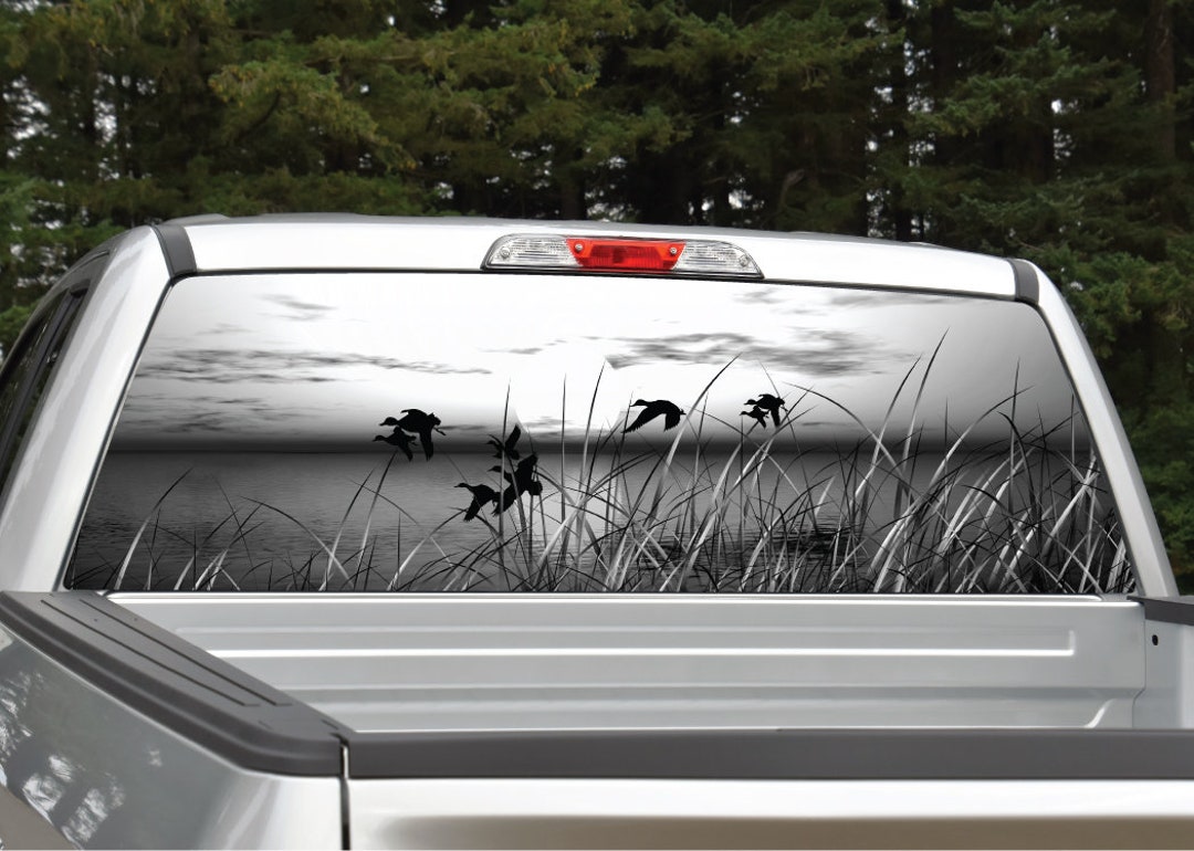 Ducks Flying (black and White) Rear Window Graphic Decal Truck SUV ...