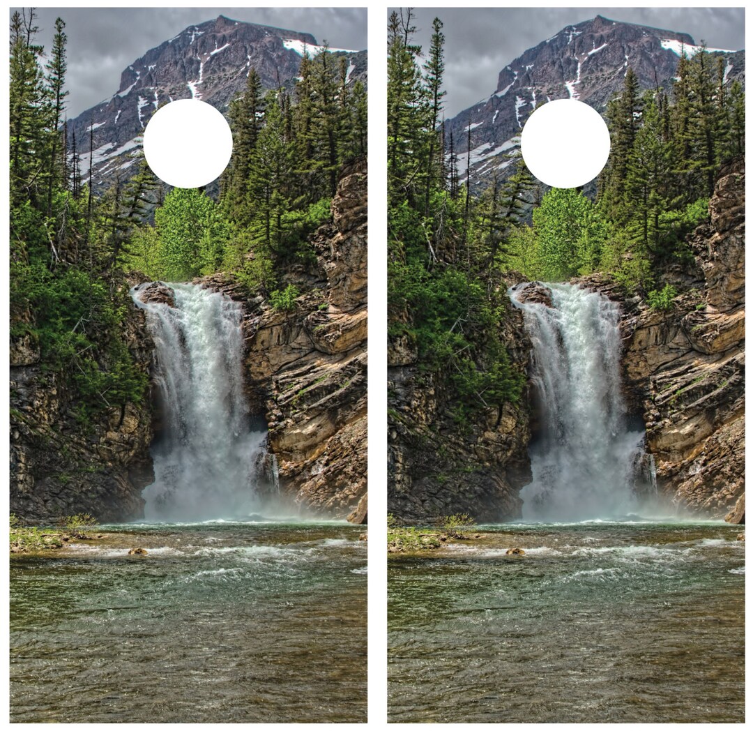 Mountain Lake Waterfall Cornhole Wraps Decals - Etsy