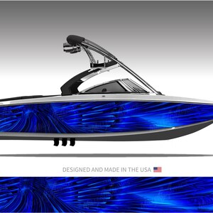 Cyclone (blue) Boat Wrap Kit Vinyl Graphic Decal 3M - 15 Sizes ...
