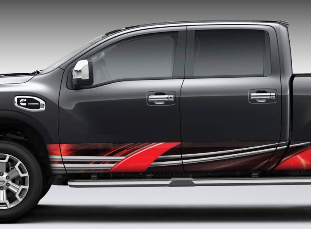 Truck Graphic #105 (red) Rocker Panel Decal Wrap Kit Truck SUV - 6 ...