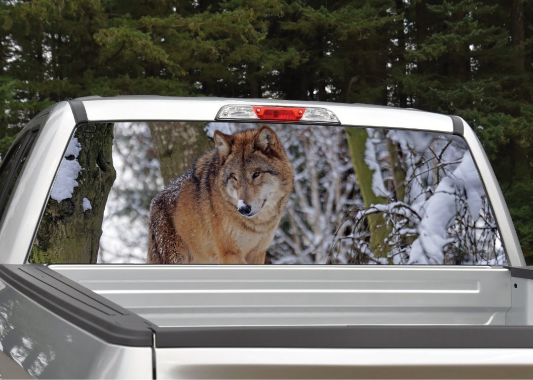 Wolf in the Snow Rear Window Graphic Decal Truck SUV (perforated) - Etsy