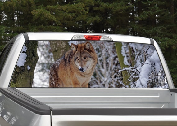 Wolf in the Snow Rear Window Graphic Decal Truck SUV | Etsy