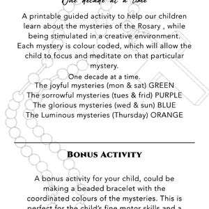 Mysteries of the Rosary *printable* Activity - Etsy