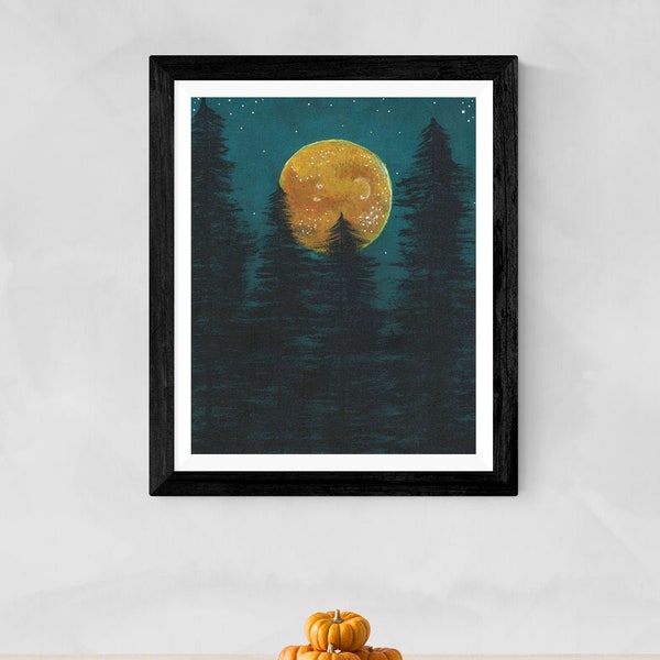 Moon Painting - Etsy