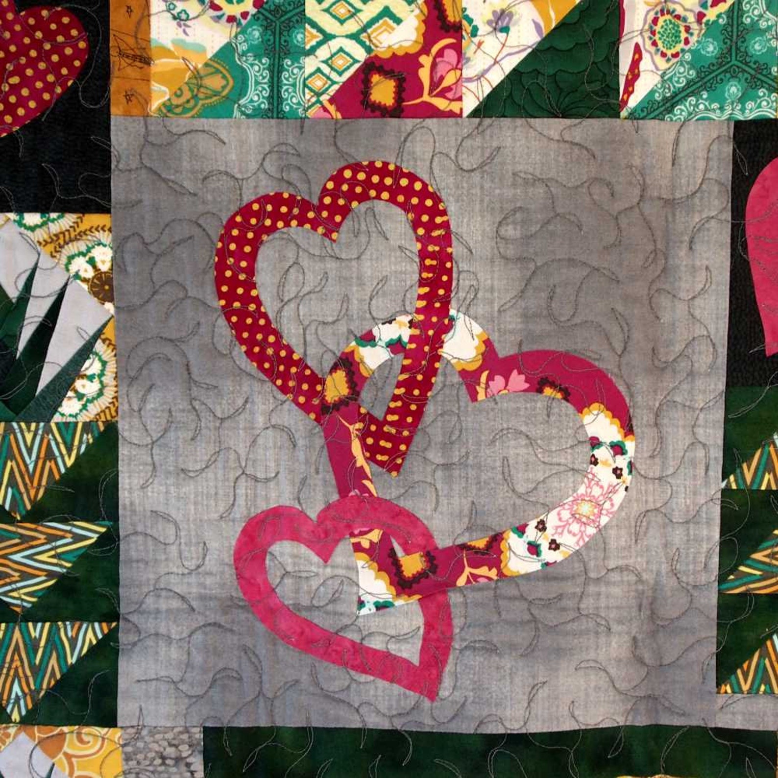 Random Heart Quilt Pattern (PDF Download) by Leslie Edwards @ Quilting ...