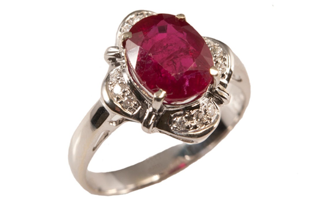 Ruby Diamond Ring, Red Ruby Diamond Gold Ring. Gevani Jewelry. - Etsy