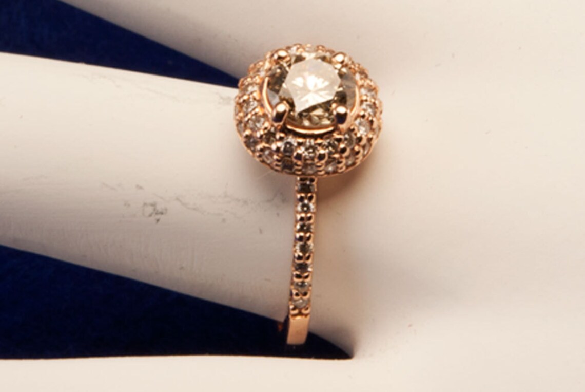 Champagne Diamond Engagement Ring - Etsy