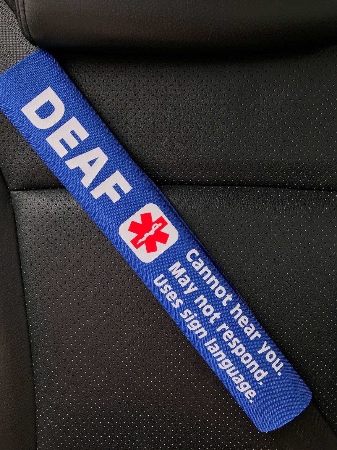 Deaf - Hearing Impaired - Sign Language - Seatbelt Cover - Medical ...
