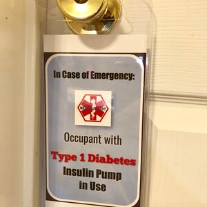 Type 1 Diabetic Insulin Pump Placard Double Sided Medical Alert - Etsy