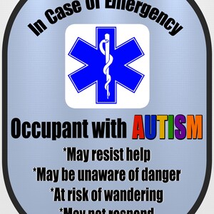 Autism Non-verbal 3 Piece Safety Kit Wristband Seat Belt Cover Window ...