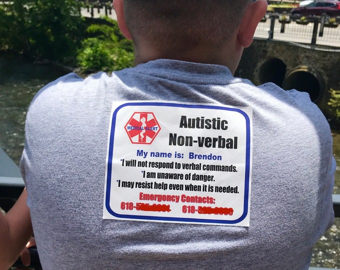 Autism Non-verbal Fabric Safety Patches Personalize Yourself Re-usable ...