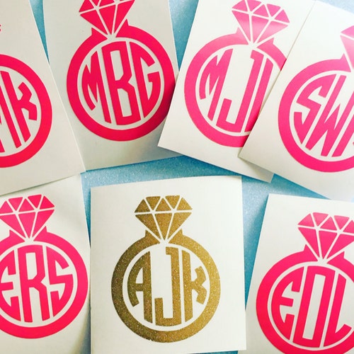 Wedding Monogram Diamond Ring Monogram - Etsy