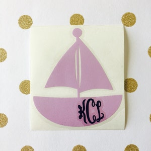 Sailboat Monogram Decal - Etsy