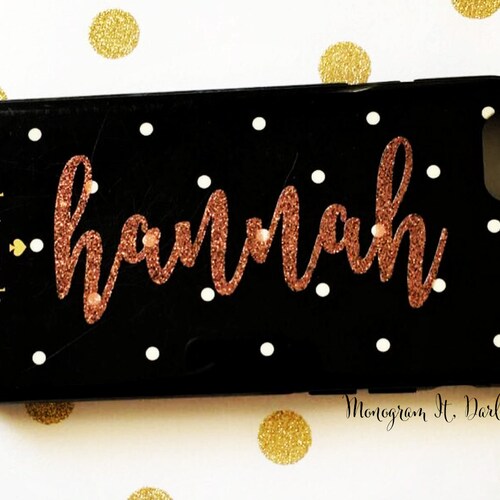 Vinyl Name Decal for Iphone Samsung Name Sticker Glitter | Etsy