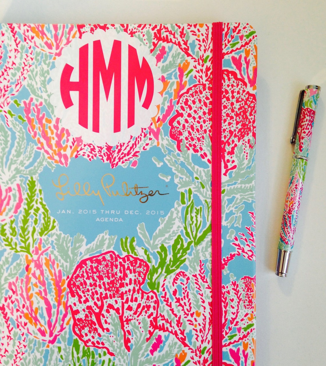 Planner Monogram Sticker Scalloped Edges Lilly Pulitzer | Etsy