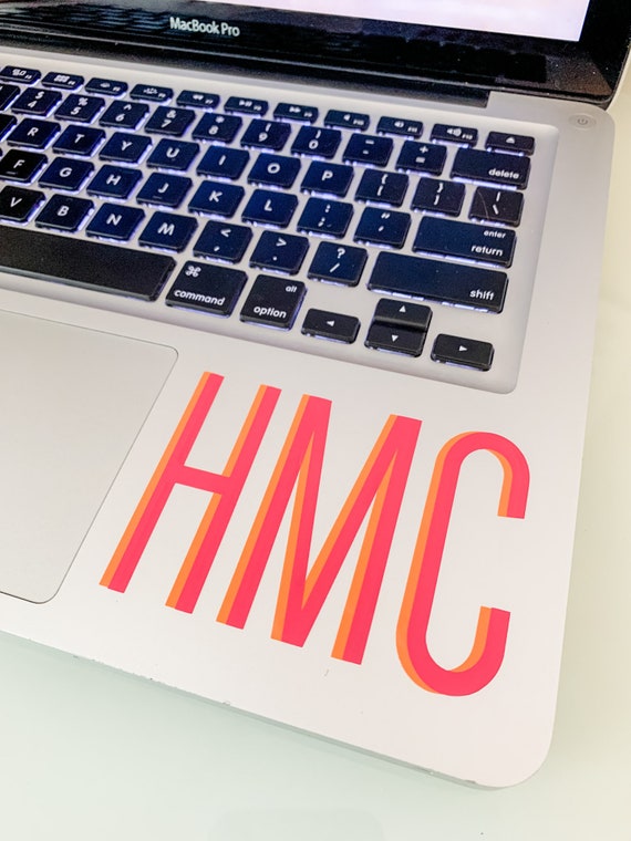 Double Layer Vinyl Monogram Decal Sticker Shadow Monogram | Etsy