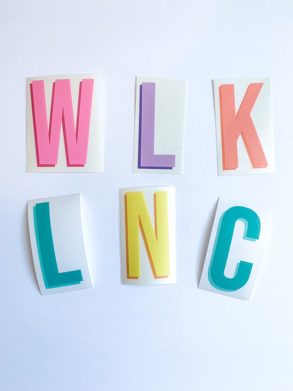 Single Letter Double Layer Vinyl Monogram Decal Sticker - Etsy