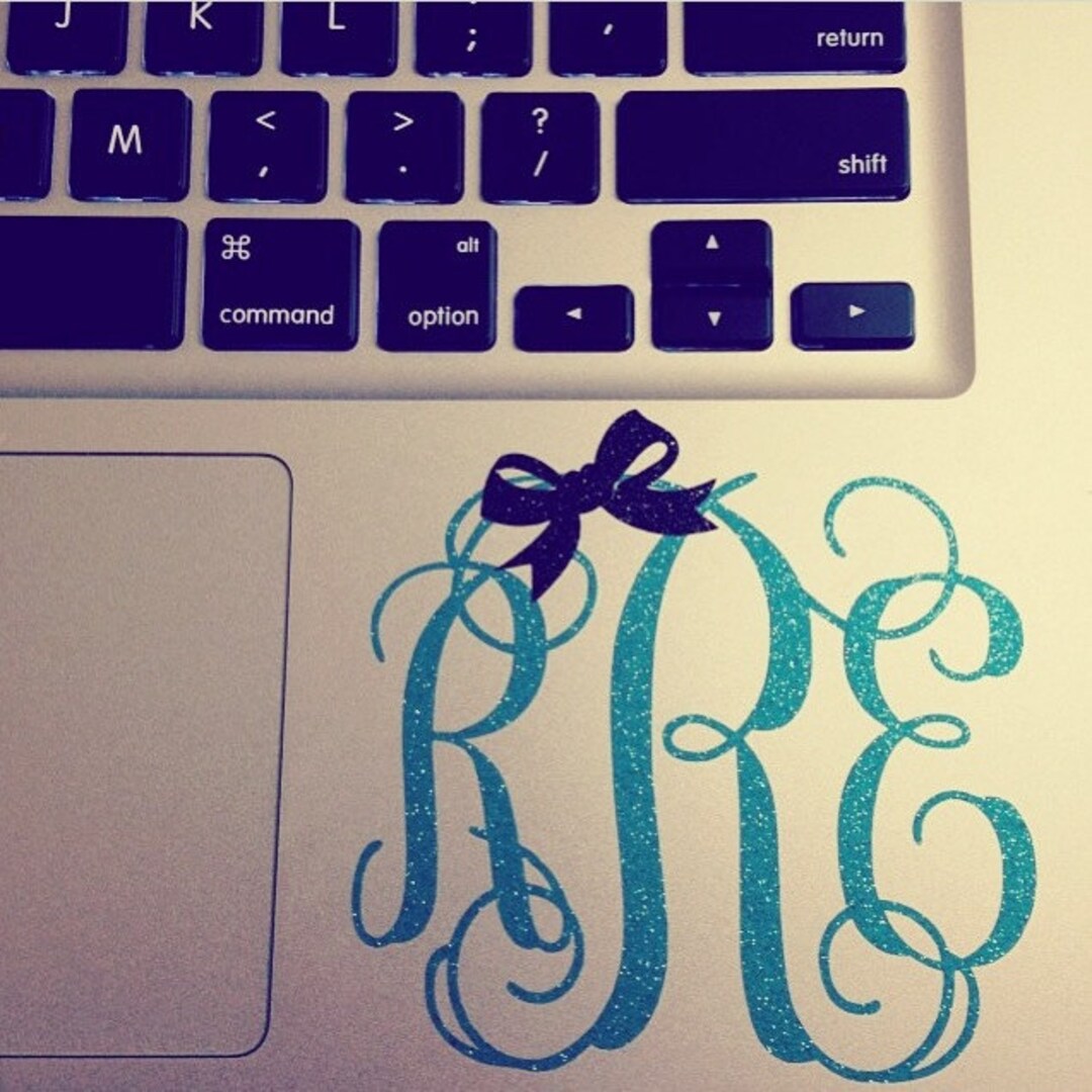 Glitter Monogram for Laptop, Computer, Yeti, Agenda - Etsy