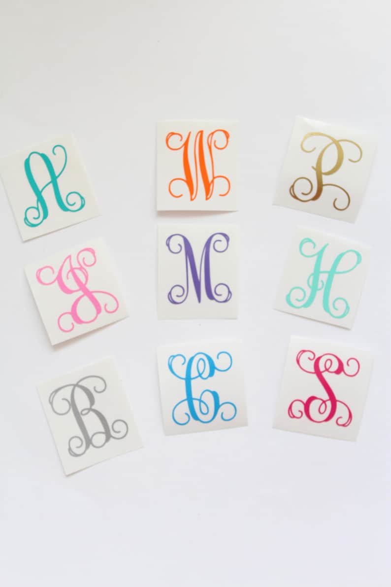Single Letter Monogram Decal Many Styles and Colors - Etsy