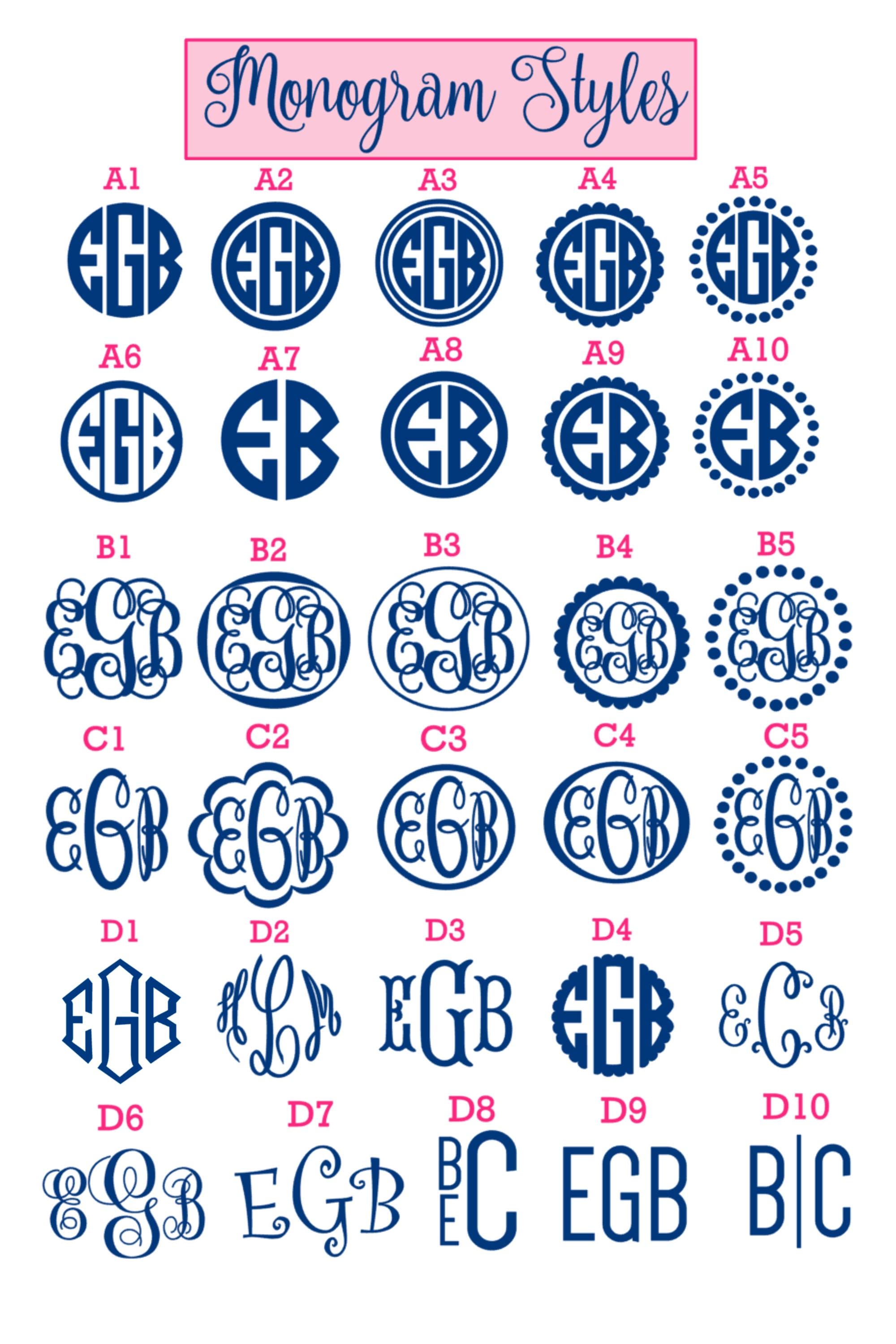 Monogram With Dot Border - Perfect for Yeti, Laptop, Car, Planner and ...