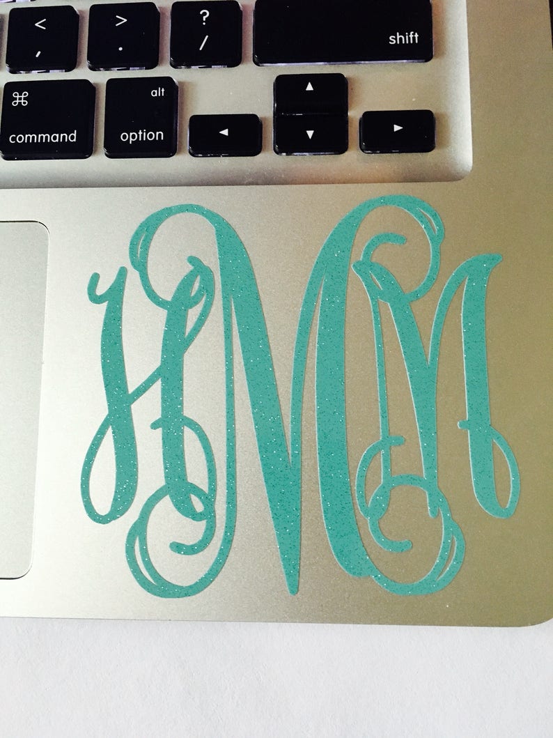 Monogram Decal Sticker Monogram Sticker for Laptop | Etsy
