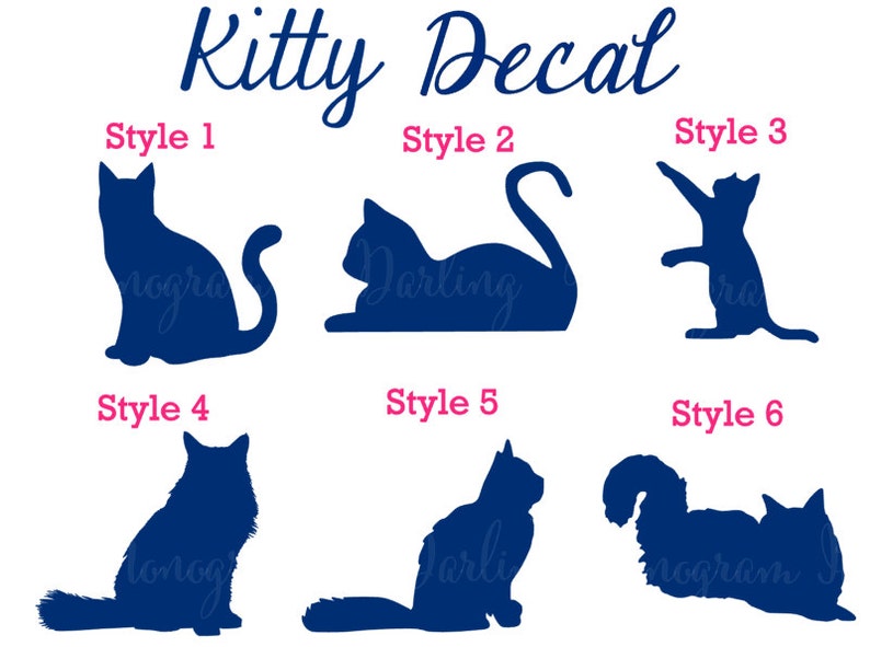 Cat Decal - Personalization Available! - Etsy