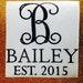 Last Name Decal Sticker With Monogram - Etsy