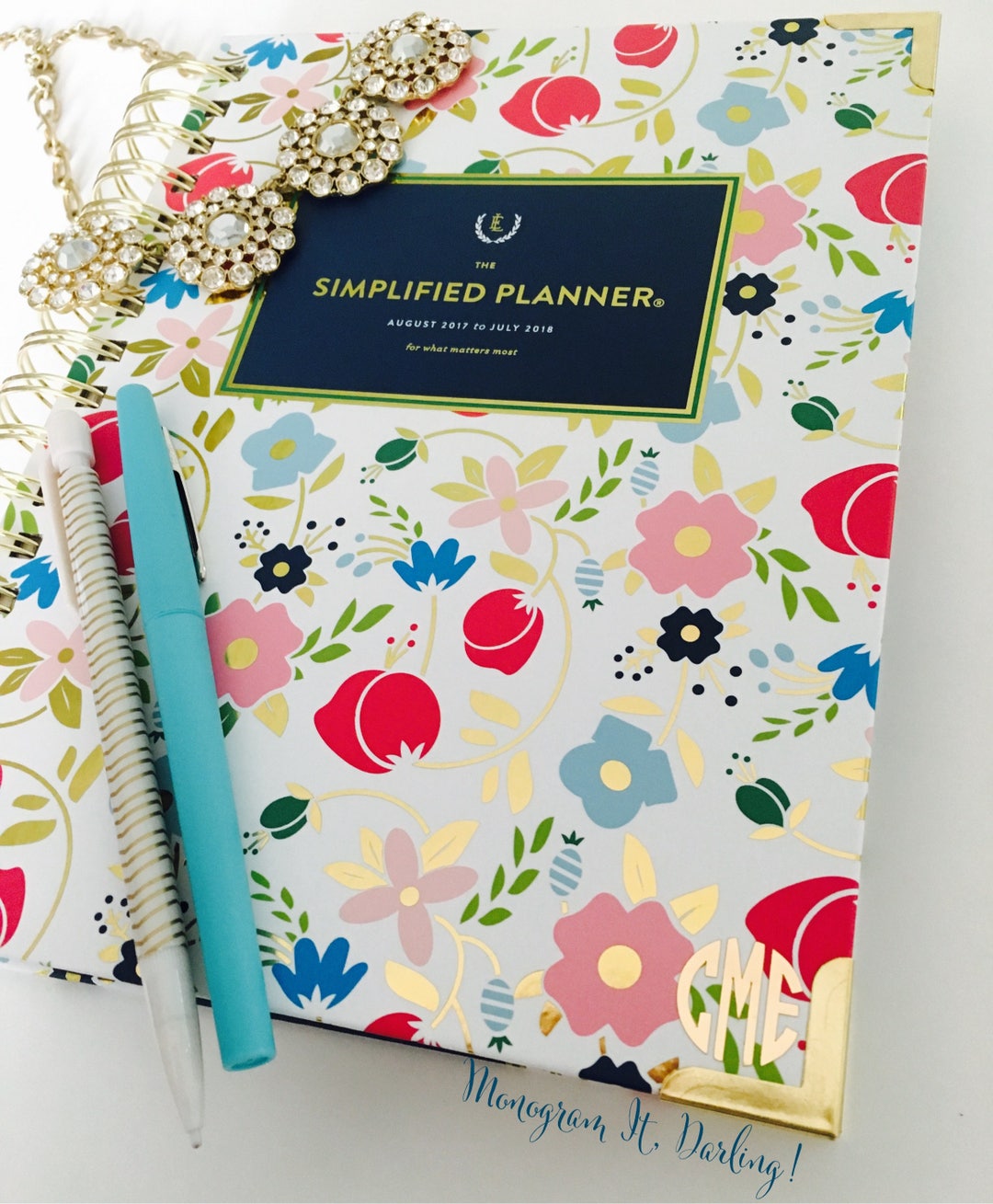 Simplified Planner Circle Monogram Decal Sticker | Weekly Simplified ...