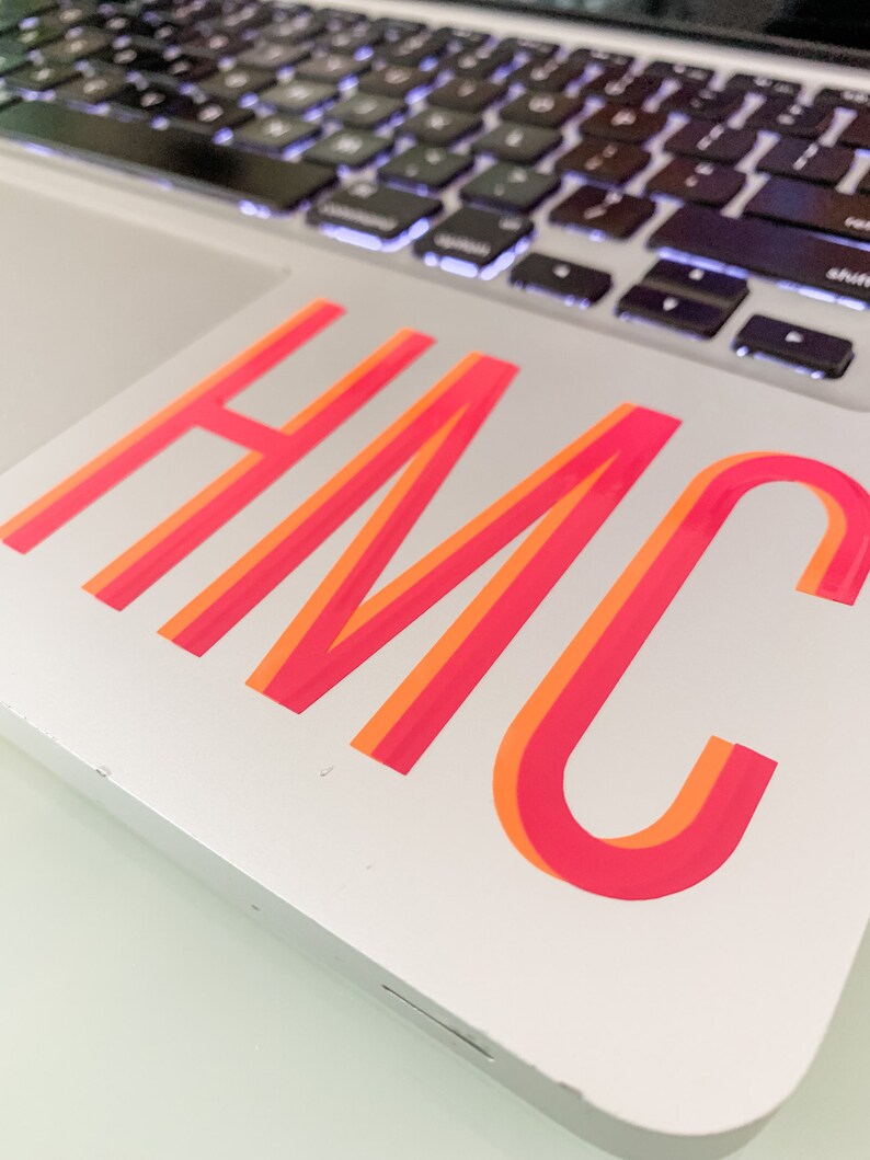 Double Layer Vinyl Monogram Decal Sticker Shadow Monogram | Etsy