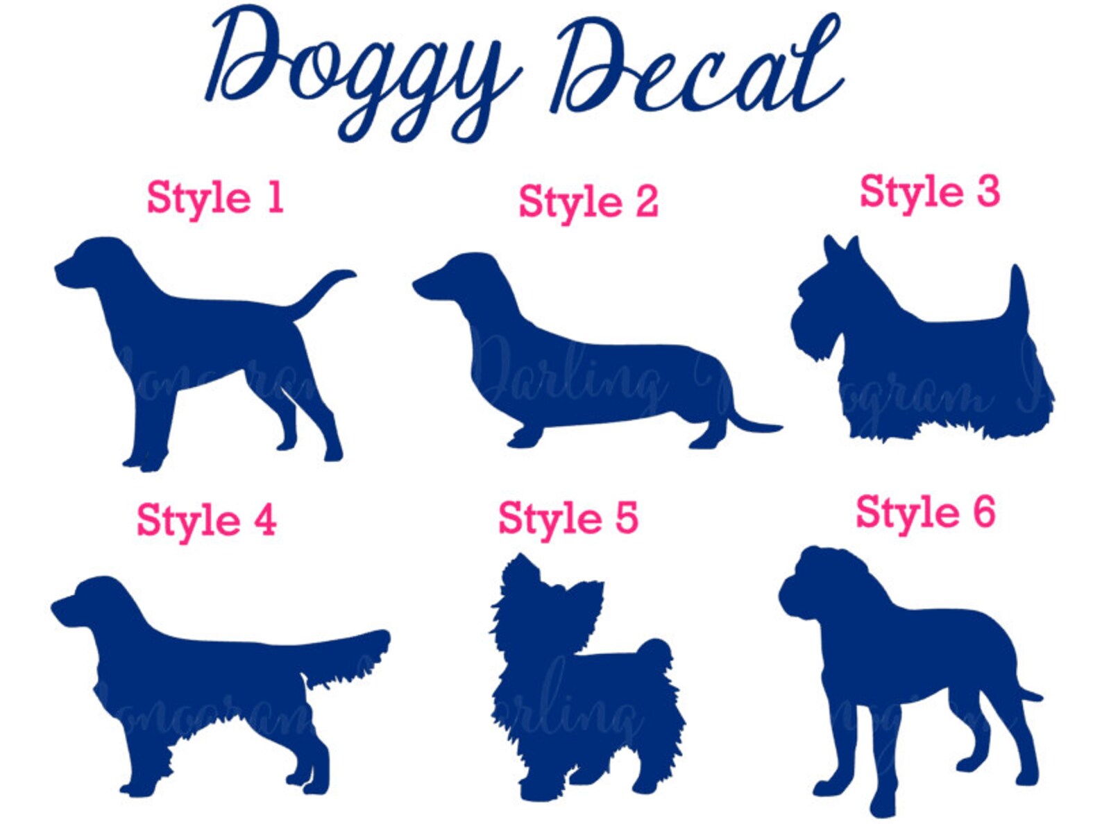 Dog Decal Personalization Available Vinyl Decal Sticker | Etsy