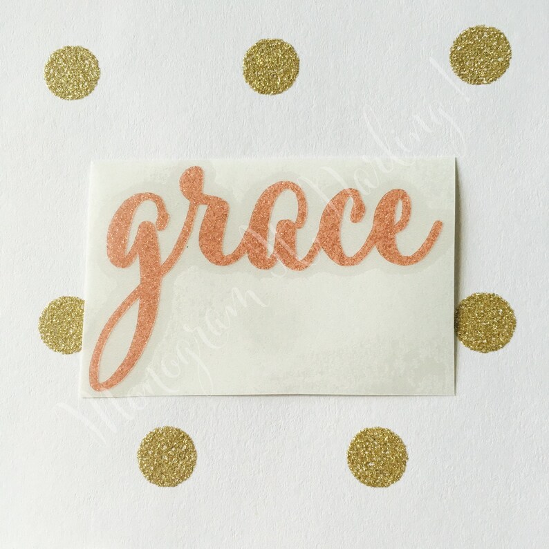 Glitter & Regular NAME Decal in Cursive Modern Calligraphy - Etsy