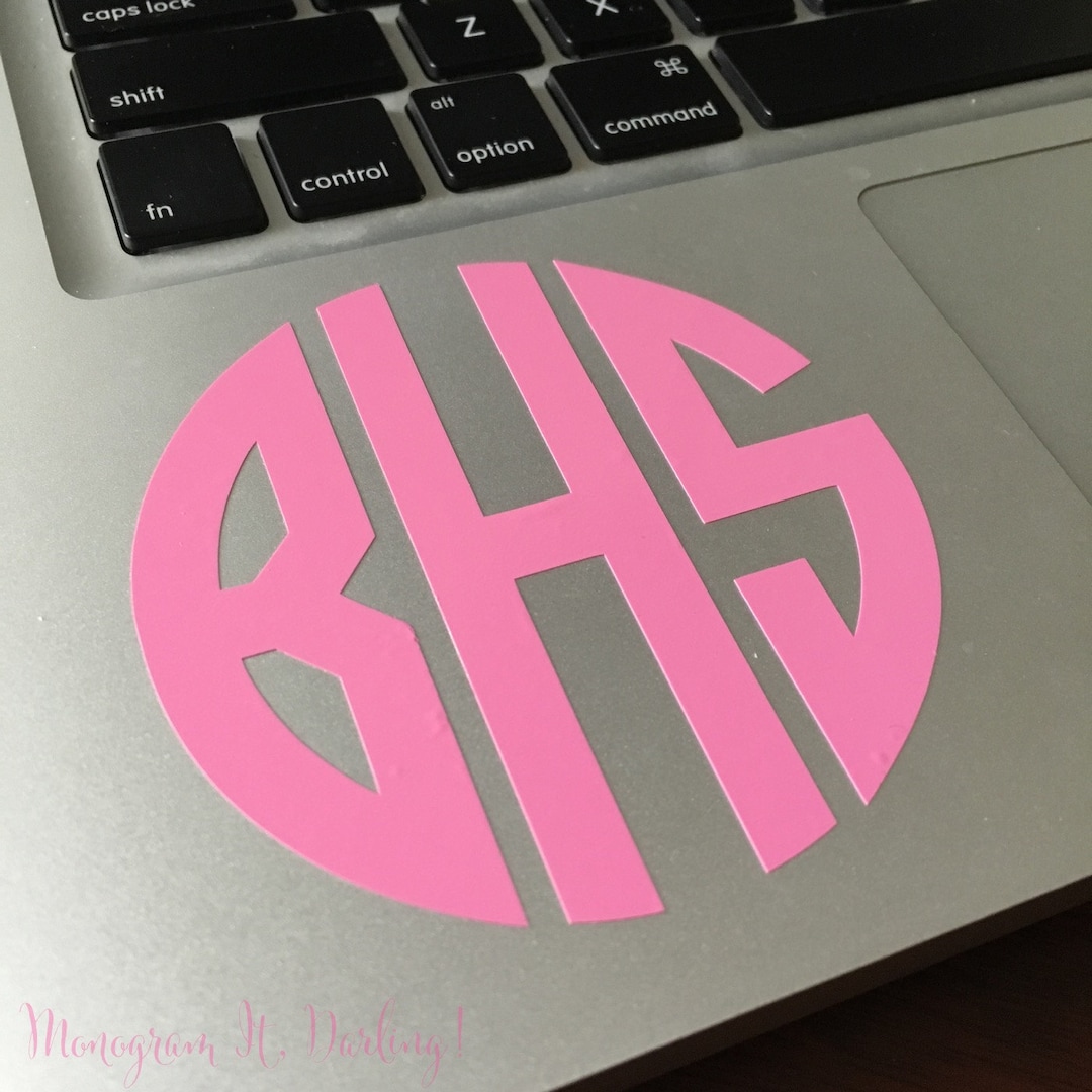 Monogram Decal for Laptop | Lots of Colors and Styles! - Etsy