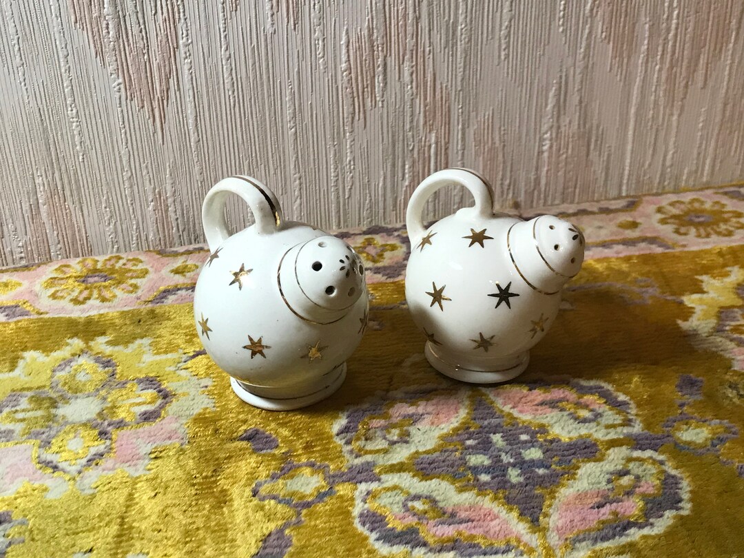 Seeing Stars Vintage Japan Teapot W/atomic Stars Salt & Pepper Shakers ...