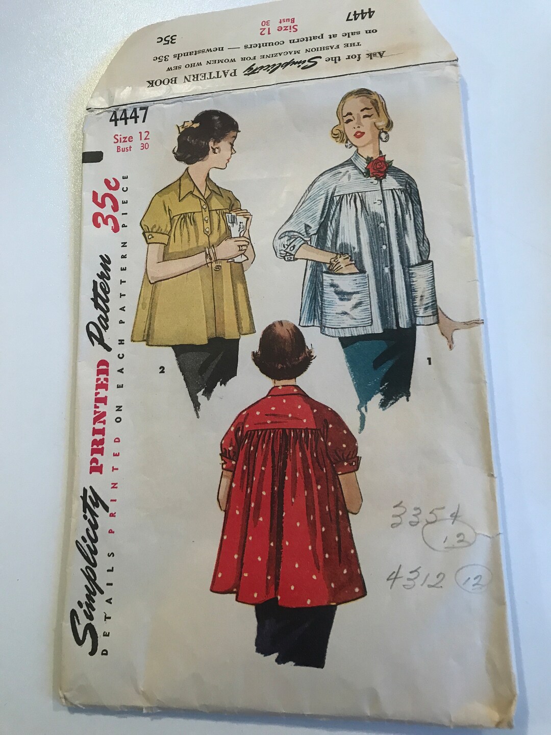 Expecting Much Vintage 1953 Simplicity Sewing Pattern 4447 Maternity ...