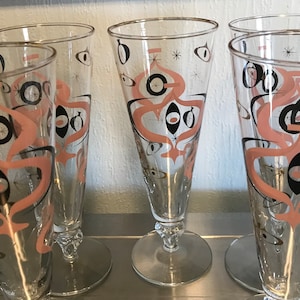 Atomic Pink Eyes! Mid Century Libbey Pink “seville” Atomic Style ...